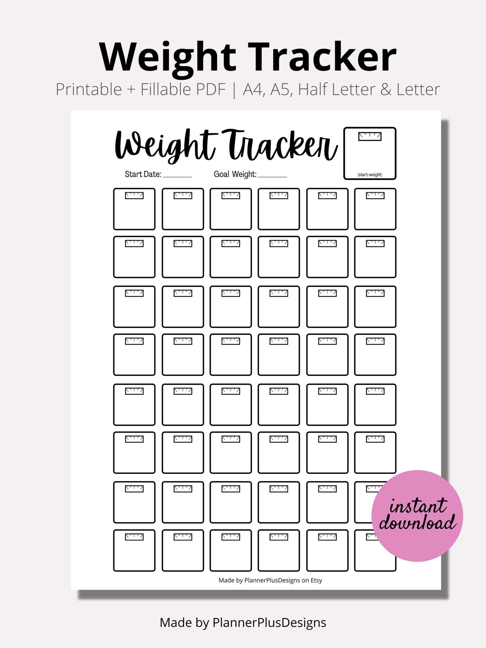 Weight Loss Tracker Printable - Chart Printable